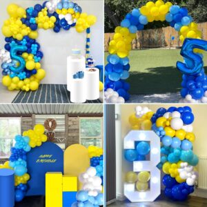 137pcs Blue and Yellow Balloon Arch Kit, DIY Cartoon Theme Blue Light Blue Yellow White Latex Party Balloons for Cartoon Theme Birthday Anniversary Graduation Baby Shower Party Decorations