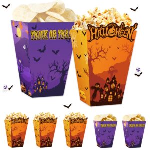 wegymer halloween popcorn boxes 20pcs trick or treat snack boxes for kids boys girls halloween birthday decoration witches pumpkin bat ghost party supplies