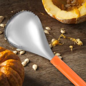 Pumpkin Scooper 3PCS 9.8x3.4 Inch Stainless Steel Pumpkin Scoop Manual Pumpkin Carving Scoop with Non Slip Handle Vegetable Scooper Tool for Kitchen.