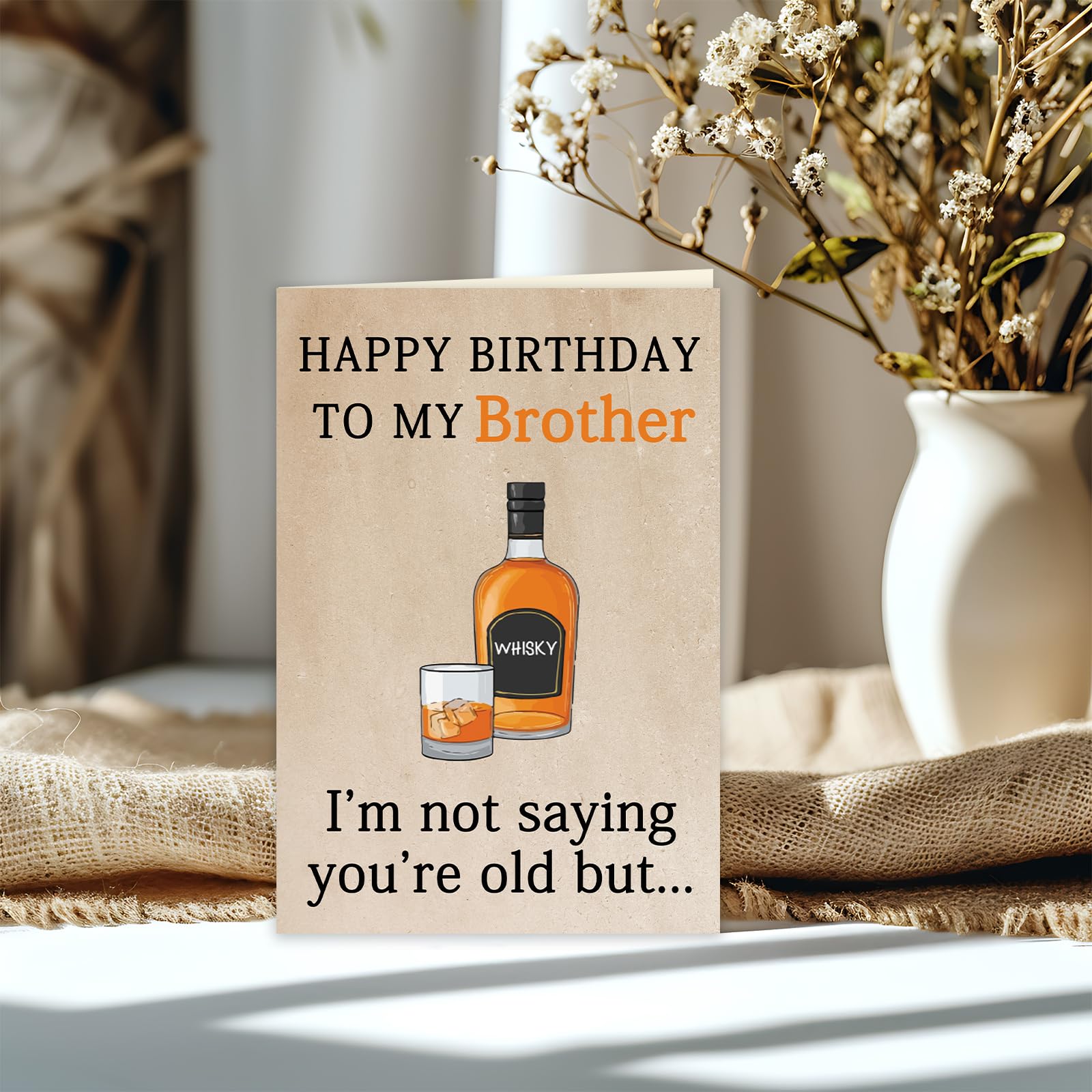 Abeletree Happy Birthday Card for Brother, Funny Brother Birthday Card, Brother Birthday Gifts from Sister, Humorous Bro Bday Gift Cards