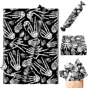 100 sheets 20 * 14 inches halloween tissue paper for gift wrapping black white skeleton hands tissue paper for gift bags spooky decorative tissue for halloween party diy craft