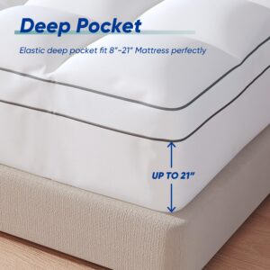 Memory Foam Mattress Topper Full 4 Inch, Dual Layer 2 Inch Gel Memory Foam Plus 2 Inch Cooling Pillow Top Mattress Pad with 8-21 Inch Deep Pocket, Comfort Support for Back Pain