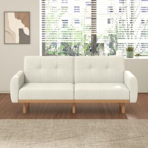 amicliber convertible sofa memory foam futon convertible couch bed sofa sleeper splitback loveseat daybed sofa for living spaces,apartment,79''ivory