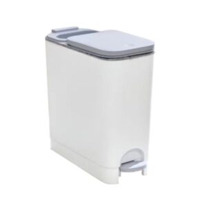 wanwanka trash can with lid, 2.6 gallon commercial trash can, plastic waste bin with press top lid, pedal trash can,white garbage can suitable for kitchen, bathroom, bedroom, living room, office(asen)