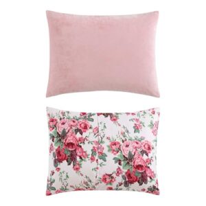 Betsey Johnson - Full/Queen Duvet Cover Set, Velvet Bedding with Matching Shams, Floral Home Decor, Oeko-Tex Certified (Velvet Solid Pink, Full/Queen)