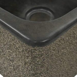 Sink 11.8"x11.8"x5.9" Riverstone Black,River Stone Sink Handmade Naturally-derived Stone Basin for Bathroom or Washroom Bathroom Fixtures, Bathroom Sinks