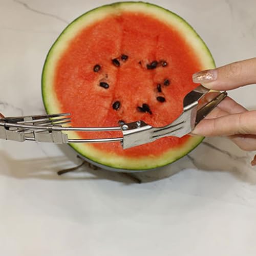 Convenient Watermelon Cutter And Fork Set 304Stainless Steel Fruit Cutting Tool Fruit Cutter For Gatherings