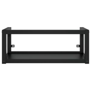 YELWHI Wall-Mounted Bathroom Washbasin Frame Black 31.1" x 15" x 12.2" Iron,WallMounted Bathroom Washbasin Frame: Amplify Storage, Enhance Bathroom Decor Bath Vanities, Bathroom Improvement