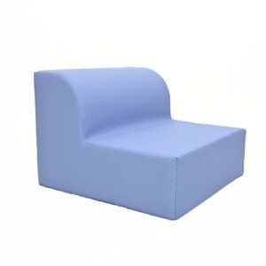 children's factory library lounger, flexible seating classroom furniture, comfy kids chairs, sky blue, single lounger