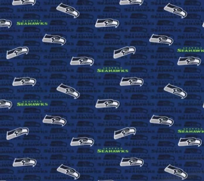 Seattle Seahawks Cotton Fabric - NFL Team Logo Cotton Fabric by The Yard, Fat Quarter, Half Yard, 1 Yard, 2 Yard Cuts