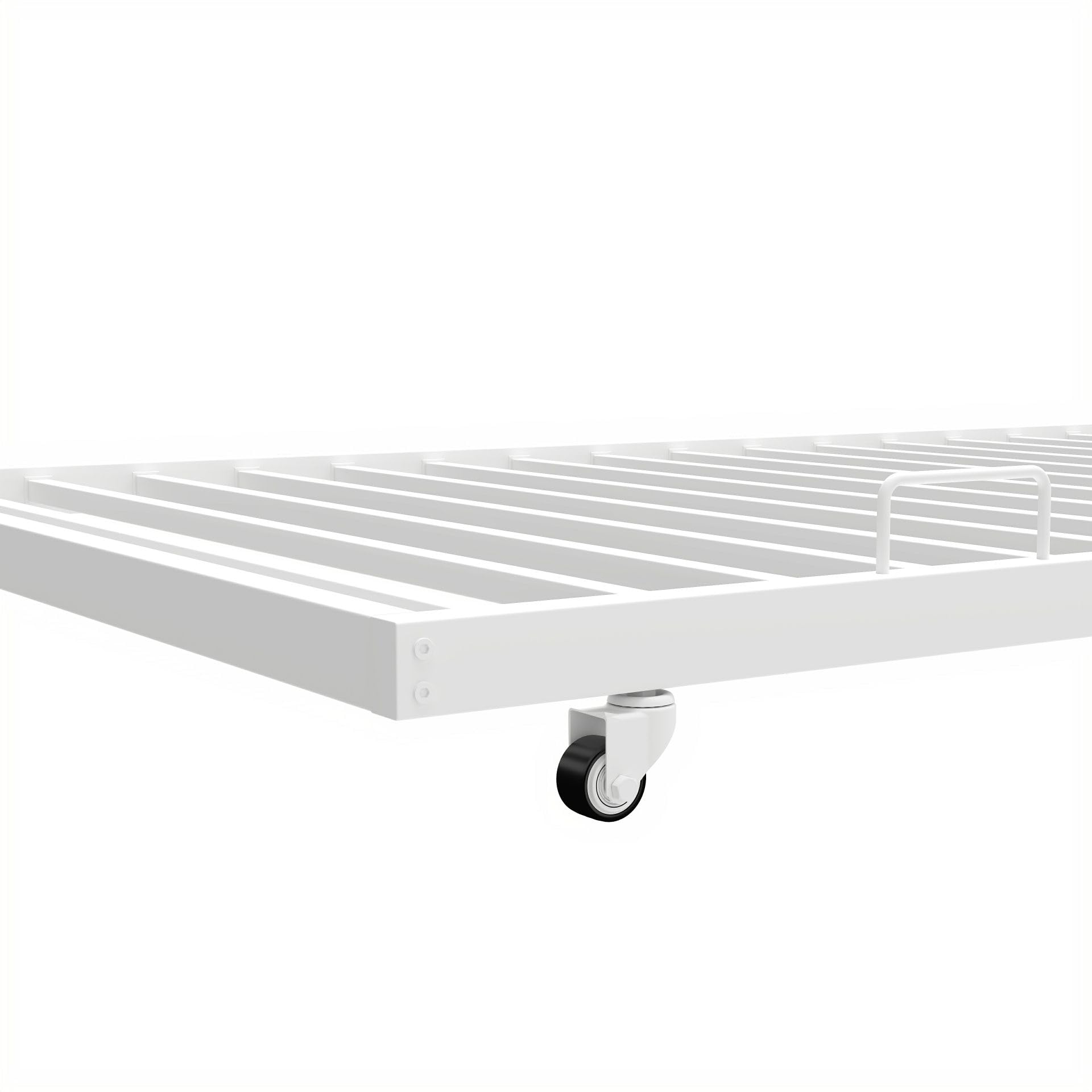 XMRCLP Heavy-Duty Metal Twin Over Bunk Bed with Trundle, Noise Reduced, Safety Guardrail for Bedroom or Guest Room, Kids, 77.00" L, 40.30" W, 61.40" H (White)