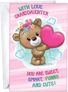 chuck's card-o-rama - birthday card for granddaughter - made in usa - why pay more? - large card opens to 10" x 7.75" - extra thick paper - 95363