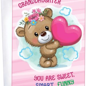 Chuck's Card-O-Rama - Birthday Card For Granddaughter - Made in USA - Why Pay More? - Large Card Opens to 10" x 7.75" - Extra Thick Paper - 95363