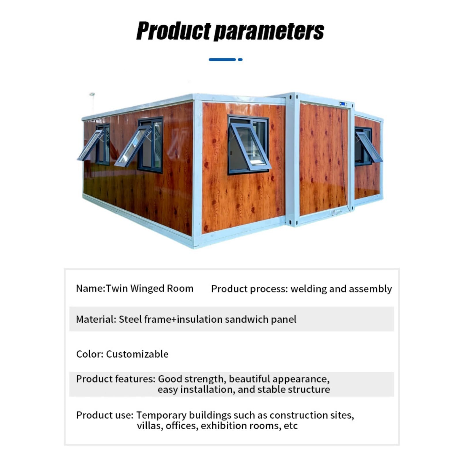 Customizable Foldable Prefab Homes - Expandable Tiny Home for Adults, Portable Mobile House with 1-3 Rooms, Kitchen & Bathroom Toilet - Ideal for Small Families, Storage Sheds & Garden House