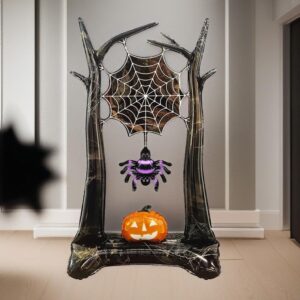 42" 4D Foil Halloween Balloons with Spider Pumpkin Tree Standable Style,Halloween Decorations Halloween Party Supplies