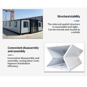 Customizable Expandable Folding Prefab Tiny Home - Portable Mobile House for Adults, Ideal for Small Families with 1-3 Rooms, Kitchen & Attached Bathroom, Perfect as Garden Houses.