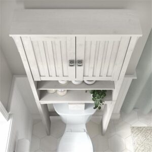 Pemberly Row Over The Toilet Storage Cabinet in Linen White Oak - Wood