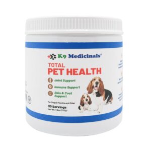 total pet health - dog immune support - mushroom powder for dog immunity - supplement for joints, skin, coat - digestive health - cognitive function - small and large breeds - beef flavor, 30 servings