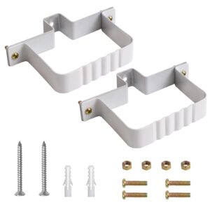 morobor downspout fasteners, 2 pcs white downspout wall bracket downspout pipe clips downspout gutter straps downspout adapter for home building roof drain