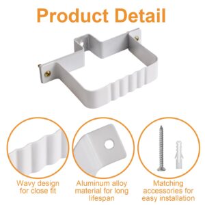 MOROBOR Downspout Fasteners, 2 Pcs White Downspout Wall Bracket Downspout Pipe Clips Downspout Gutter Straps Downspout Adapter for Home Building Roof Drain