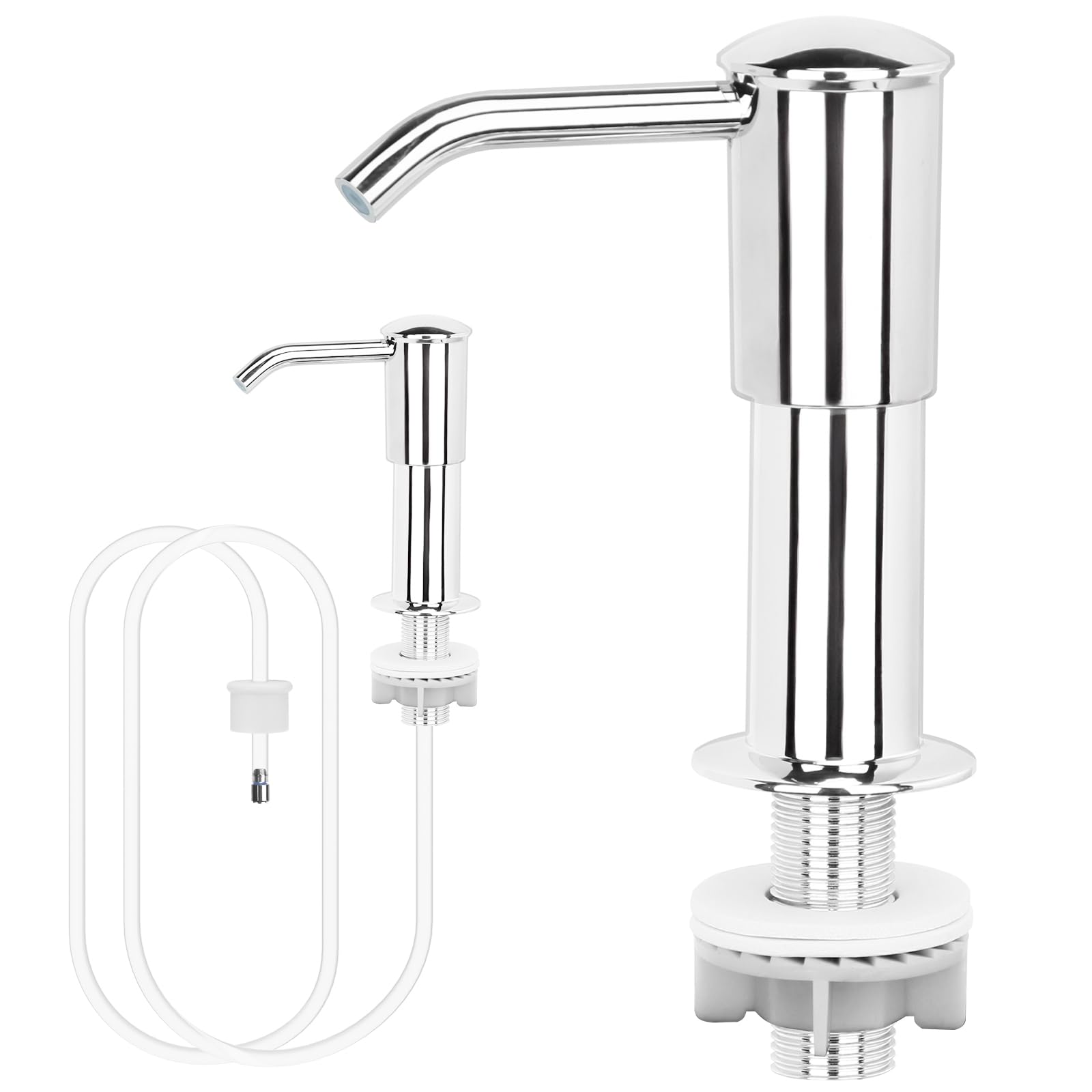 Kitchen Sink Soap Dispenser Pump, Built in Soap Dispensers, Upgraded Heightened Design, Smooth Discharge, with 40IN Extension Tube