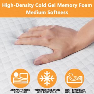 wilzealan 4.5 Inch Cold Gel Memory Foam Sofa Bed Mattress Replacement for Sleeper Sofa and Couch Beds Twin Size Sofa CertiPUR-US Certified (Sofa Not Included)