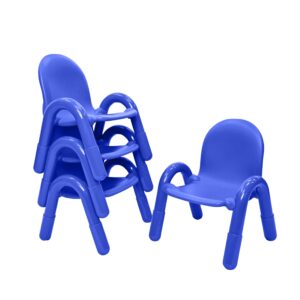 angeles baseline 11" child chair, royal blue, 4 pack, stackable ergonomic seating solution for classrooms and homeschools