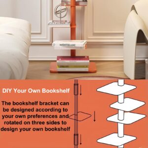 UEOFU Spine Bookshelf, 9-Tier Metal Bookcase Spine Bookshelf Tall Narrow Ladder Book Shelf, Simple Narrow Invisible Bookshel, Vertical Spine Bookshelf for Home(Black)