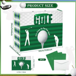 Golf Gift Bag with Tissue Paper Ideal for Golf Themed Gifts, Birthdays, and Special Occasions Reusable Golf Club Gift Wrapping Bag for Men and Kids – Includes Golf Gift Card and Golf Party Favor Bags