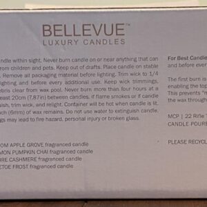 Bellevue Luxury Candles, 4 Soy Blend Candles 12 oz Each, Removable Labels, Lead-Free Wicks, Fragrances with Essential Oils