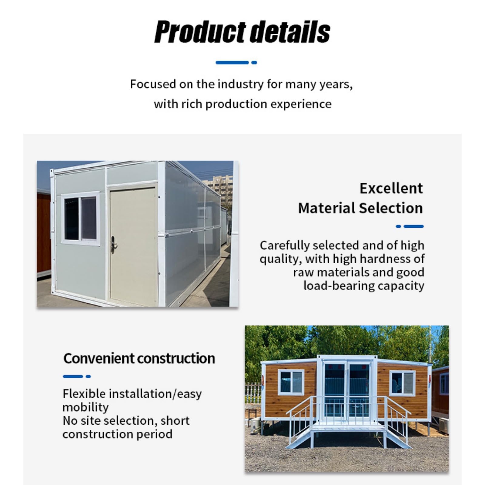 Customizable Expandable Prefab Tiny Home for Adults - Foldable Mobile House with 1-3 Rooms, Kitchen & Bathroom - Portable Living Solution for Small Families, Storage Sheds & Garden Houses