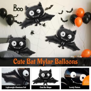 DECEED 5 PCS Halloween Balloons Black Bat Foil Balloons, Cute Bat Mylar Balloons Toys, Halloween Props, Halloween Party Decorations Kids Gifts