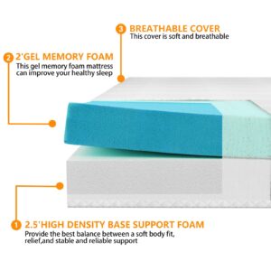 wilzealan 4.5 Inch Cold Gel Memory Foam Sofa Bed Mattress Replacement for Sleeper Sofa and Couch Beds Twin Size Sofa CertiPUR-US Certified (Sofa Not Included)