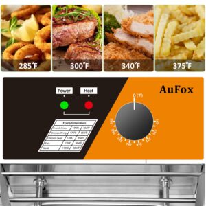 Commercial Deep Fryer 20.7Qt/20L Dual Tank Deep Fryers with Baskets 0.8mm Thickened Stainless Steel Electric Countertop Fryer with Adjustable Temperature, 1700w x2, 110v