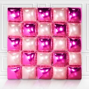 foil balloons pink balloon wall - shimmer foil balloons wall square pink balloons wall backdrop pink balloons for girls birthday baby shower wedding bridal shower pink party balloon backdrop