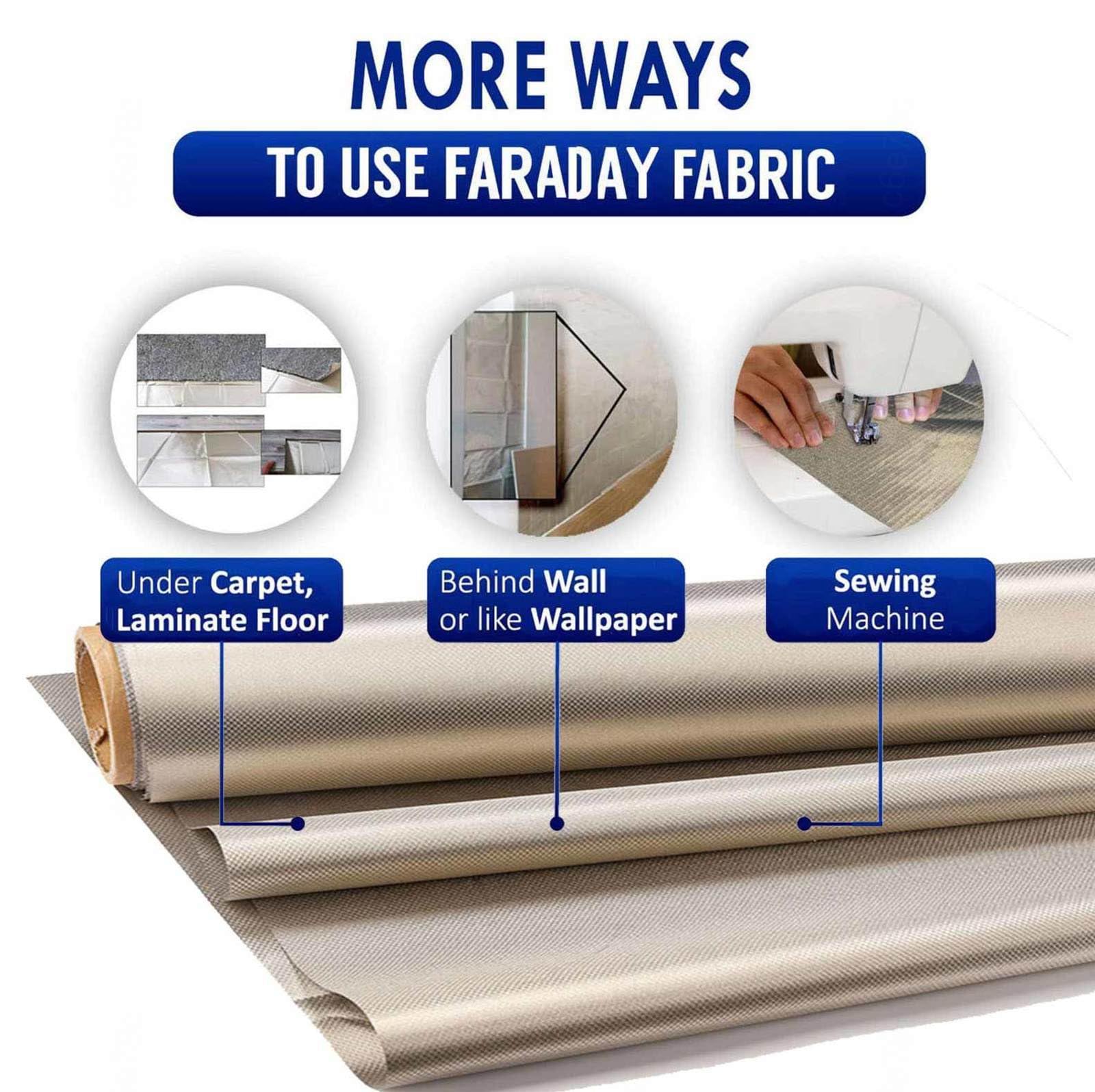 Faraday Cloth EMP Military Grade Faraday Cloth RFID Shields RF Signals Cloth for Smart Meters Prevent from Radiation/Singal/WiFi/Shields RF Signals,gold-4x1.1m