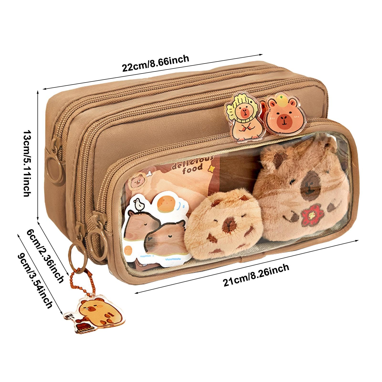 Capybara Pencil Box Student Cartoon Pen Pouch Capybara Cute Pencil Case, Big Capacity Pencil Box With 10 Compartments - Multi-layer Large Capacity Wide Opening Mouth Cute Pencil Case