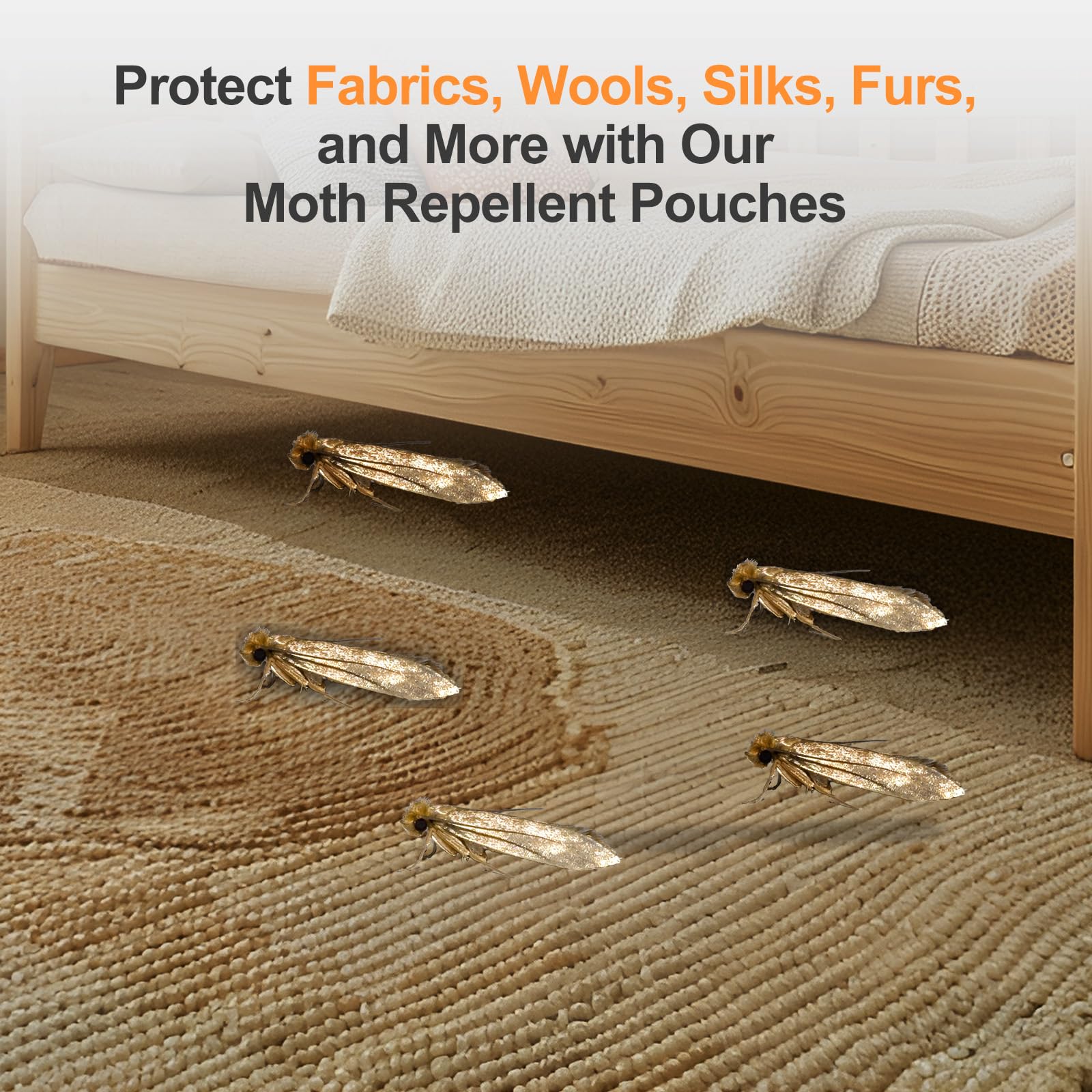 15 Pack Moth Repellent for Closets Made with Plant-Based Ingredients, Effective Moth Repellent for House to Get Rid of Moths from Closets, Drawers, Wardrobes, Storage Boxes, Insect Traps for Indoor