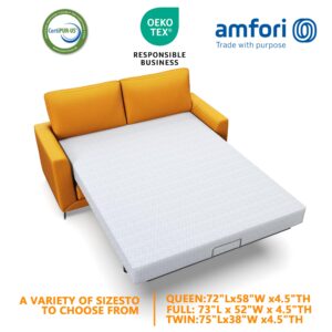 wilzealan 4.5 Inch Cold Gel Memory Foam Sofa Bed Mattress Replacement for Sleeper Sofa and Couch Beds Full Size Sofa CertiPUR-US Certified (Sofa Not Included)