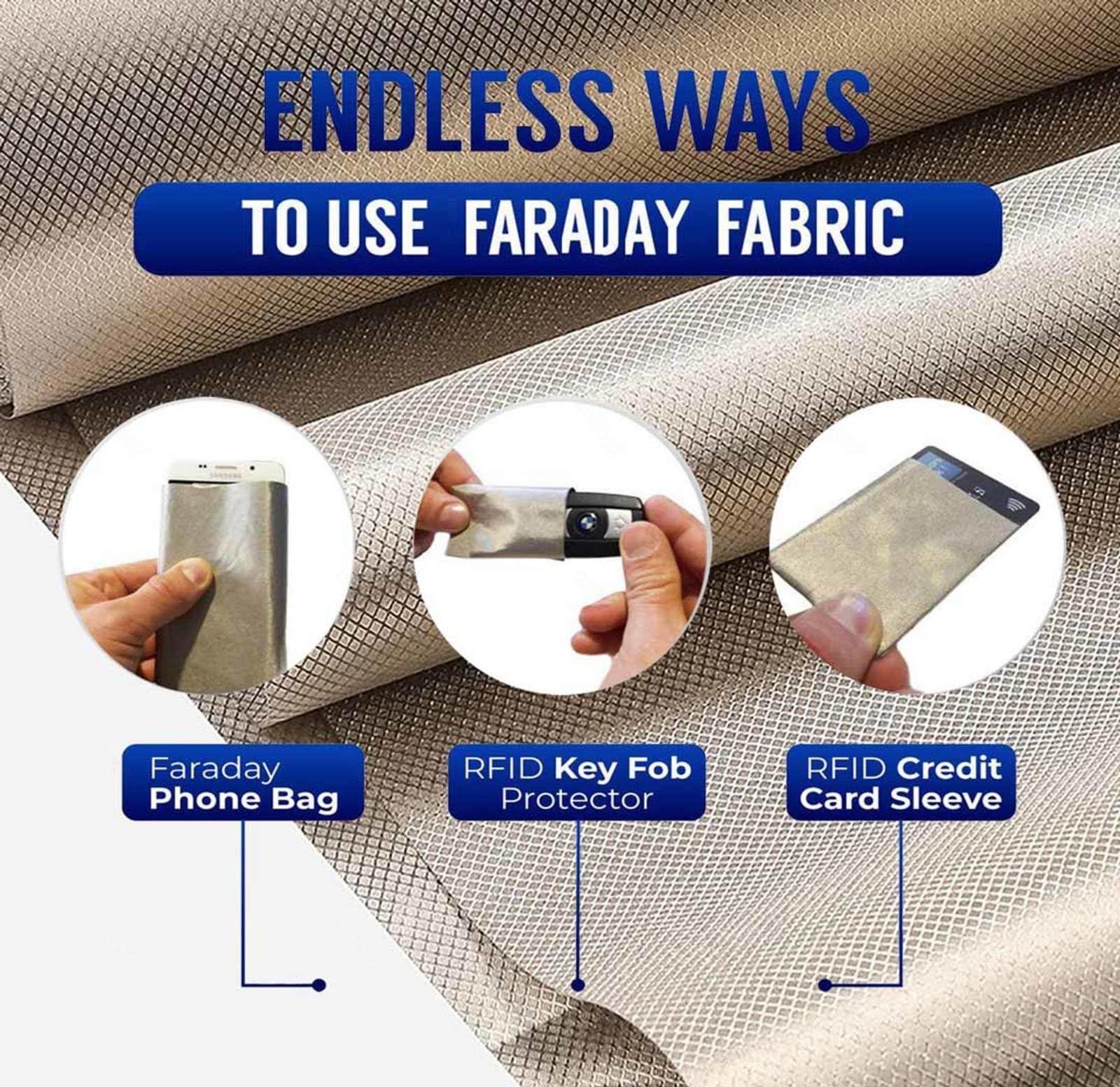 Faraday Cloth EMP Military Grade Faraday Cloth RFID Shields RF Signals Cloth for Smart Meters Prevent from Radiation/Singal/WiFi/Shields RF Signals,gold-4x1.1m