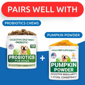 Pumpkin for Dogs - Powdered Fiber Supplement and Stool Softener - Treat Diarrhea, Constipation, Upset Stomach, Food Sensitivity - Improve Digestion - Made in USA - 8oz Pumpkin Fruit and Seed