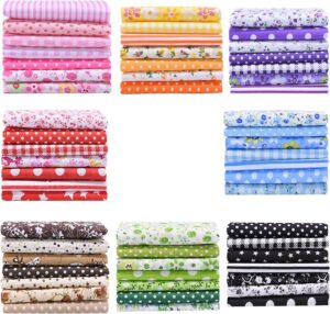 56 pieces 9.8" x 9.8" cotton fabric fat quarters fabric bundles,pre-cut floral print quilting squares fabric for diy sewing scrapbooking crafting artcraft