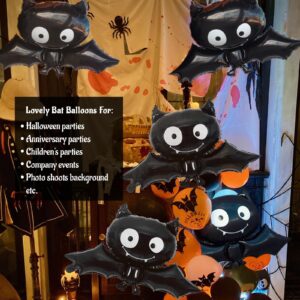 DECEED 5 PCS Halloween Balloons Black Bat Foil Balloons, Cute Bat Mylar Balloons Toys, Halloween Props, Halloween Party Decorations Kids Gifts