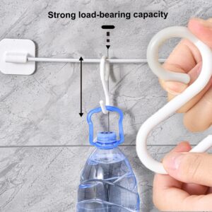 AOKELEON 6 Pack Laundry Hooks Clip Plastic Clothes Pins S Hooks Pins Towel Clips Super Strong Hanger Clips Flexible Neck Easy Twist and Lock for Clothing Store Kitchen Wardrobe Socks Handbag White