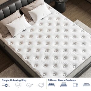 Jum Blueemo Full Size Mattress 12 inch Colchones Full Memory Foam Mattress Full Mattress Hybrid Mattress Medium Firm/Extra Lumbar Support/Fireproof Grade III Anti Pilling/Pressure Relief/Certi PUR-US