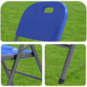 Folding Chair for Outside Upgrade Heavy Duty Folding Chairs 20 Pack ,Royal Blue Folding Chair Patio Dinning Chair Foldable ,MAX650lb, Outdoor Chair / Wedding Chair / Party Chair / Office Chair Used As