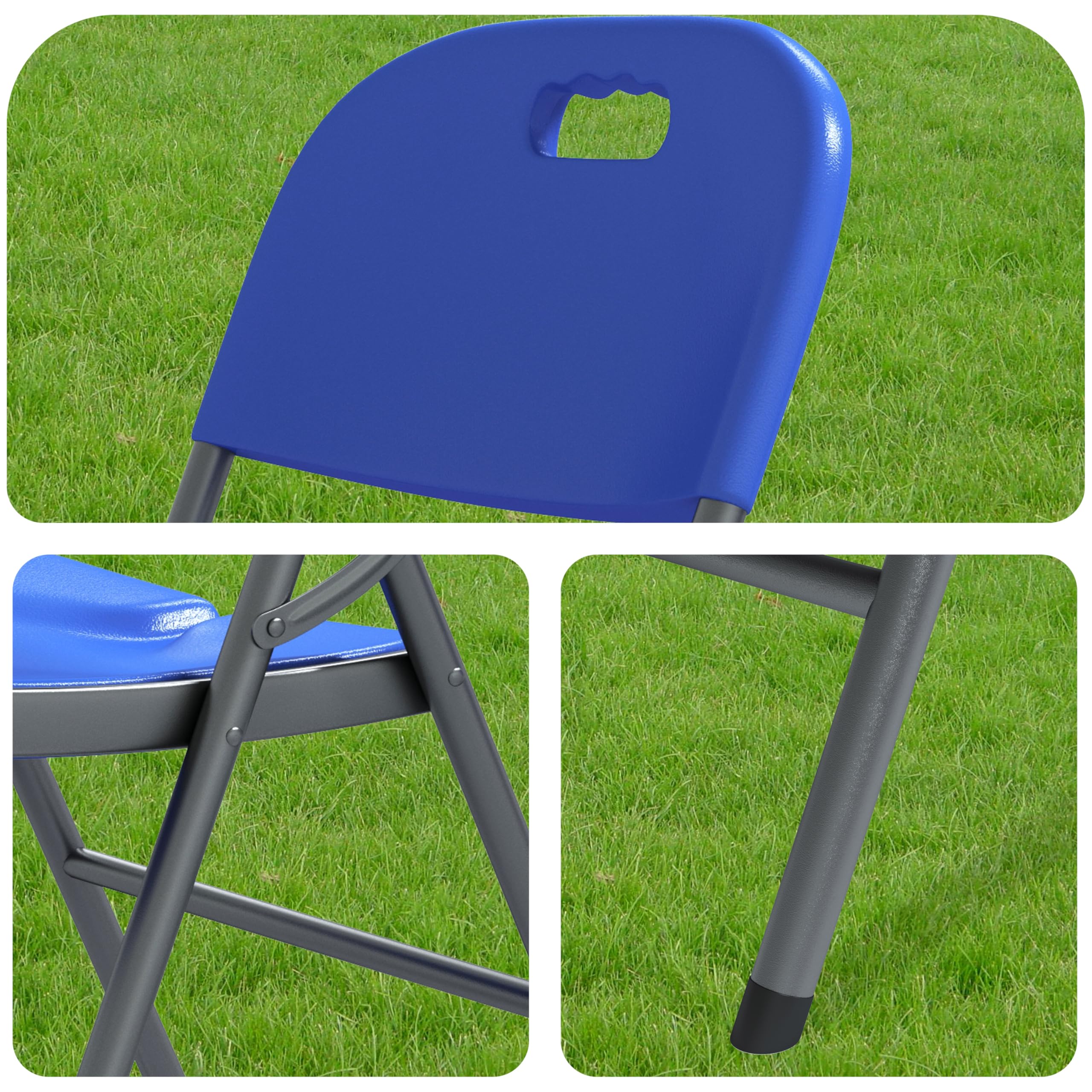 Folding Chair for Outside Upgrade Heavy Duty Folding Chairs 20 Pack ,Royal Blue Folding Chair Patio Dinning Chair Foldable ,MAX650lb, Outdoor Chair / Wedding Chair / Party Chair / Office Chair Used As