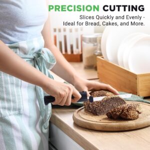 NutriChef Cordless Electric Knife | Easy to Use Constant ON/OFF Safety Function | Lightweight Kitchen Knife | Carve Turkey, Meats, Poultry, Bread & Cheese | 11.42’’ Stainless Steel Blades | Black