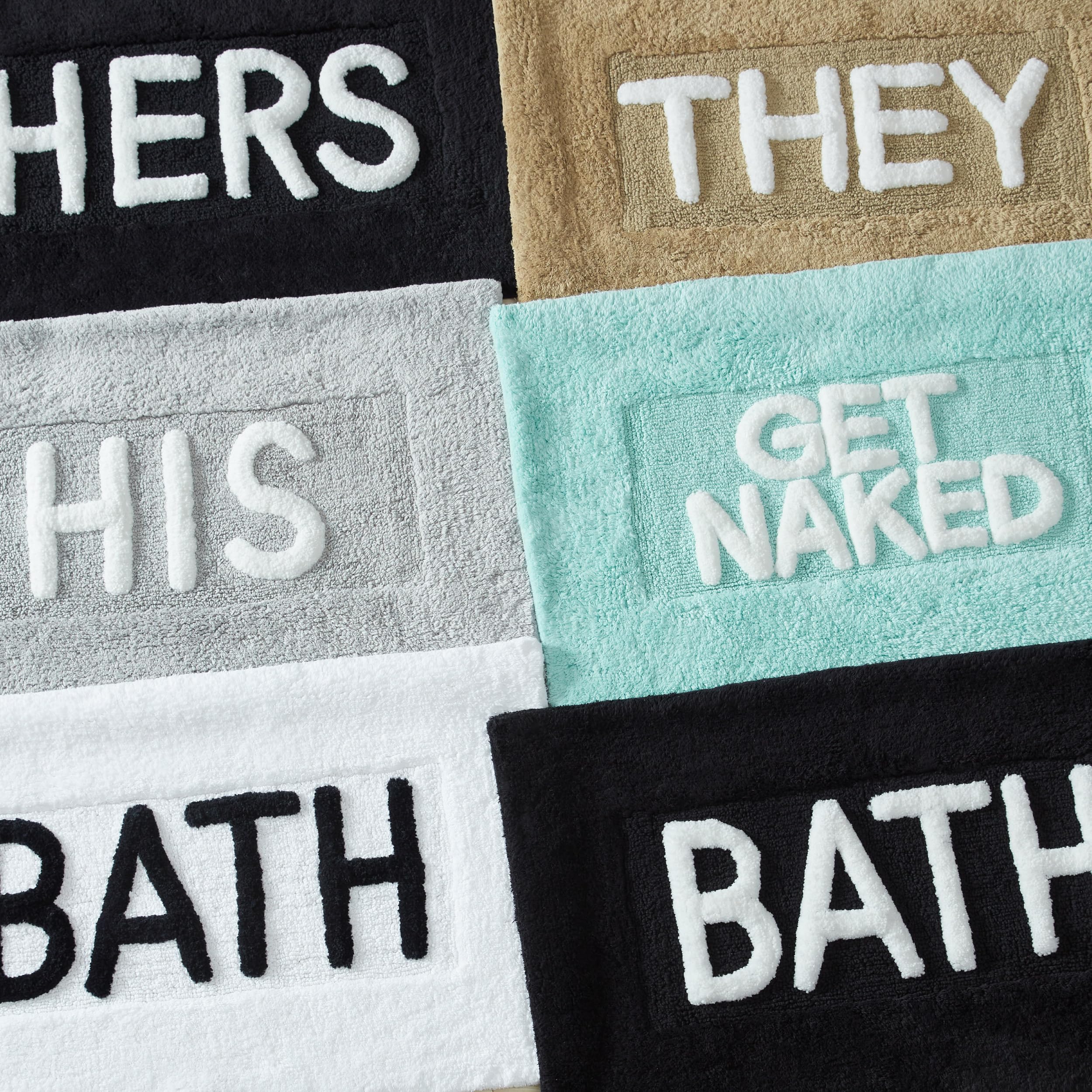 Creative Home Ideas Cotton 2-Piece Bath Rug Set - Soft Cotton Bath Mat - Bathroom Decor - Water Absorbent and Machine Washable - Measures 20"x32" - His & Hers - Black