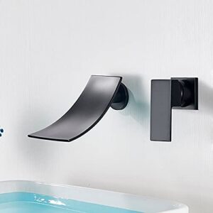 pgbdqhff gold/black waterfall basin faucet wall mounted for bathroom faucets bath basin sink tap bathtub hot and cold water mixer